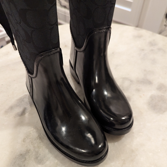 Coach | Shoes | New Coach Tristee Logo Rain Boots 7 | Poshmark